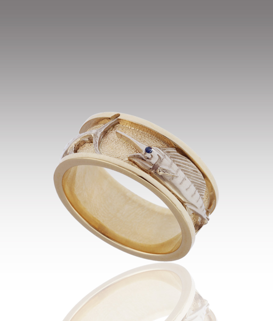 Marlin Ring with Sapphire - DBS Fine Jewelers
